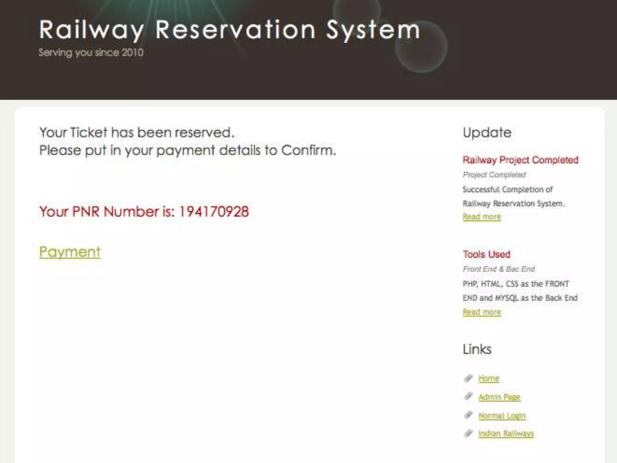 Online Railway Reservation System | PPTX