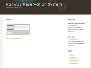 Online Railway Reservation System | PPTX