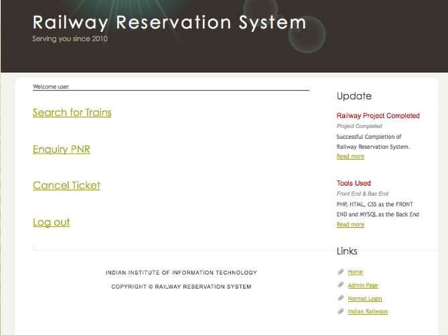 Online Railway Reservation System | PPTX