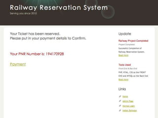Online Railway Reservation System | PPTX