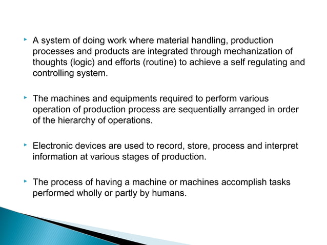 4[1]. automation and mechanization | PPT | Technology Industry | Industries