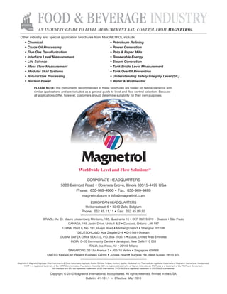 Food & Beverage industry-Magnetrol | PDF