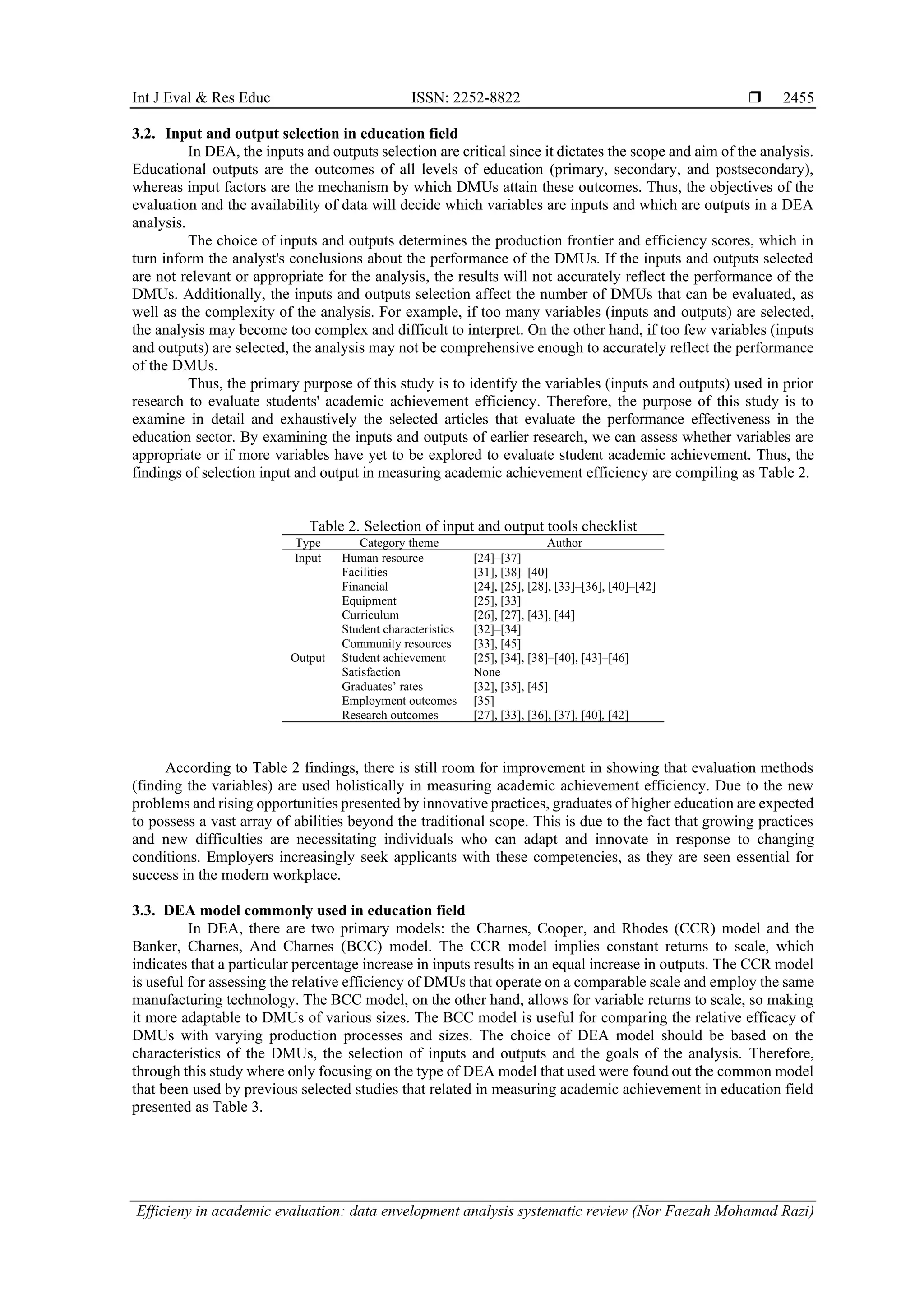 Efficiency in academic evaluation: data envelopment analysis systematic ...