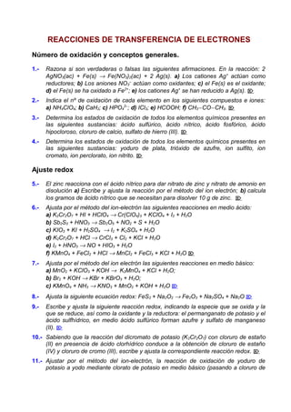 41 ejercicios.de.reacciones.transferencia.electrones.con.solucion | PDF