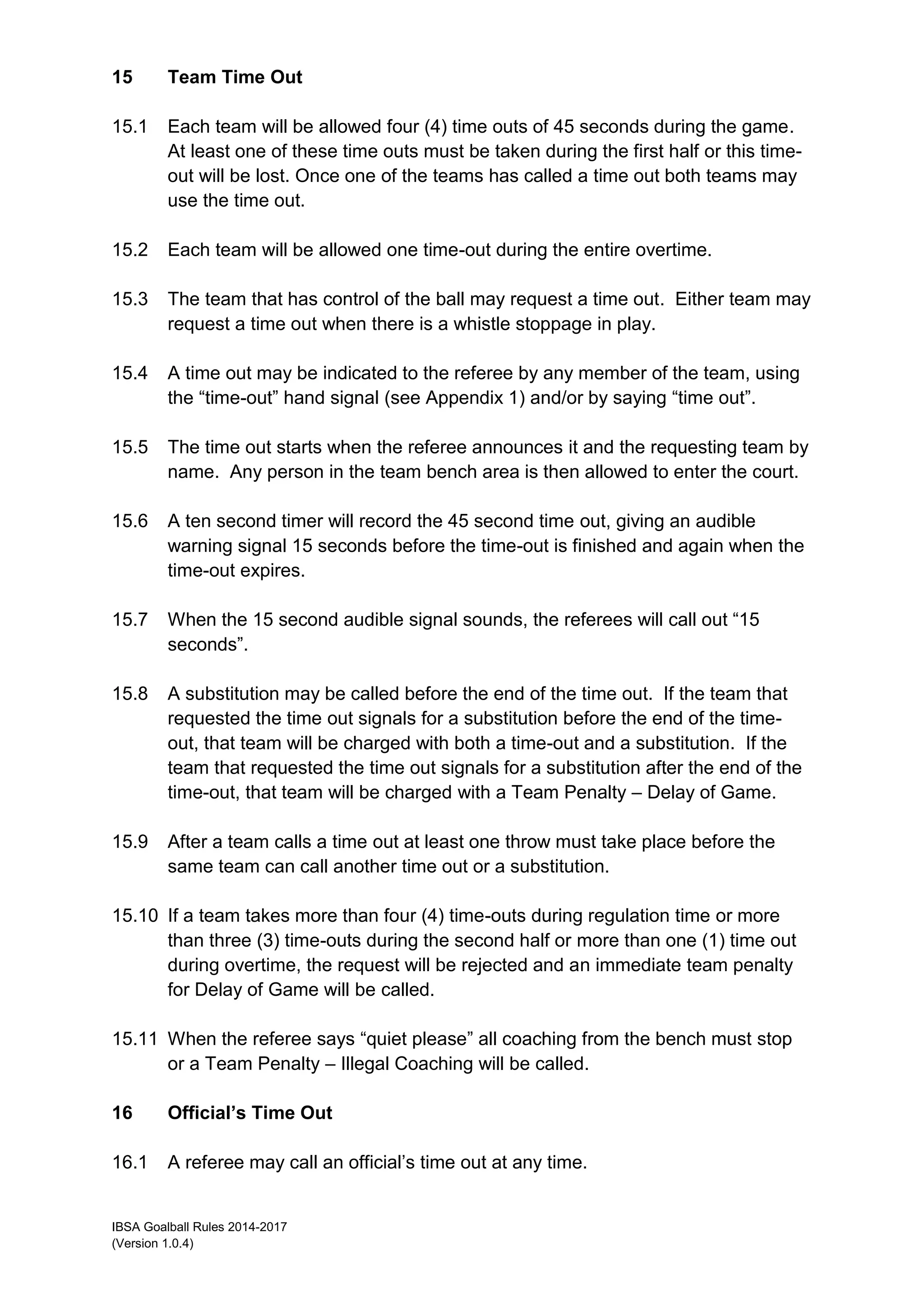 Goalball Regulation | PDF