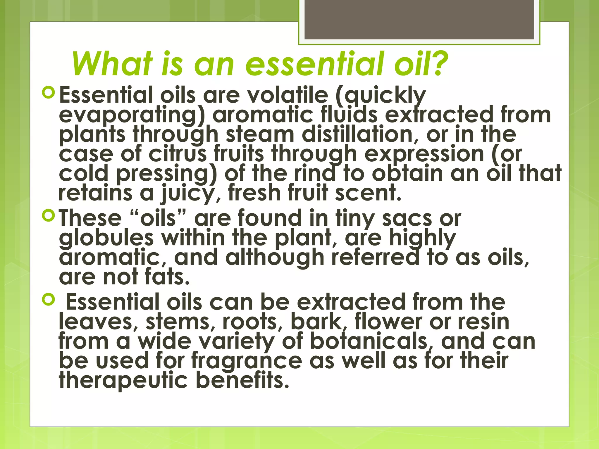 EXTRACTION OF OILS | PPT