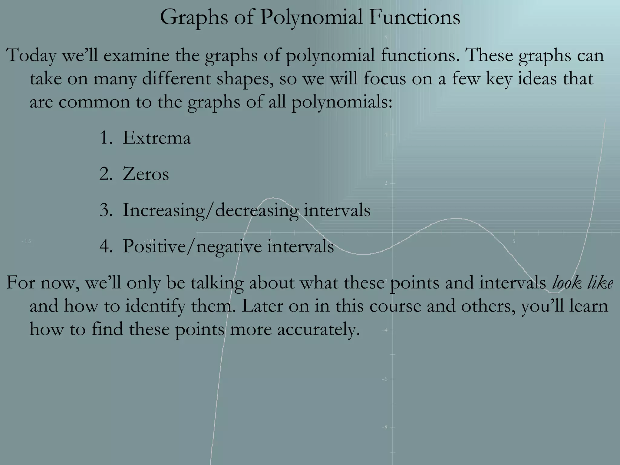4.10.08 Graphs Of Polynomials | PPT