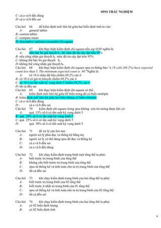 SPSS TRẮC NGHIỆM | PDF