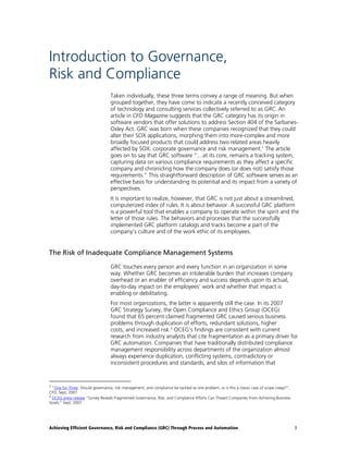 Achieving Efficient GRC Through Process And Automation | PDF