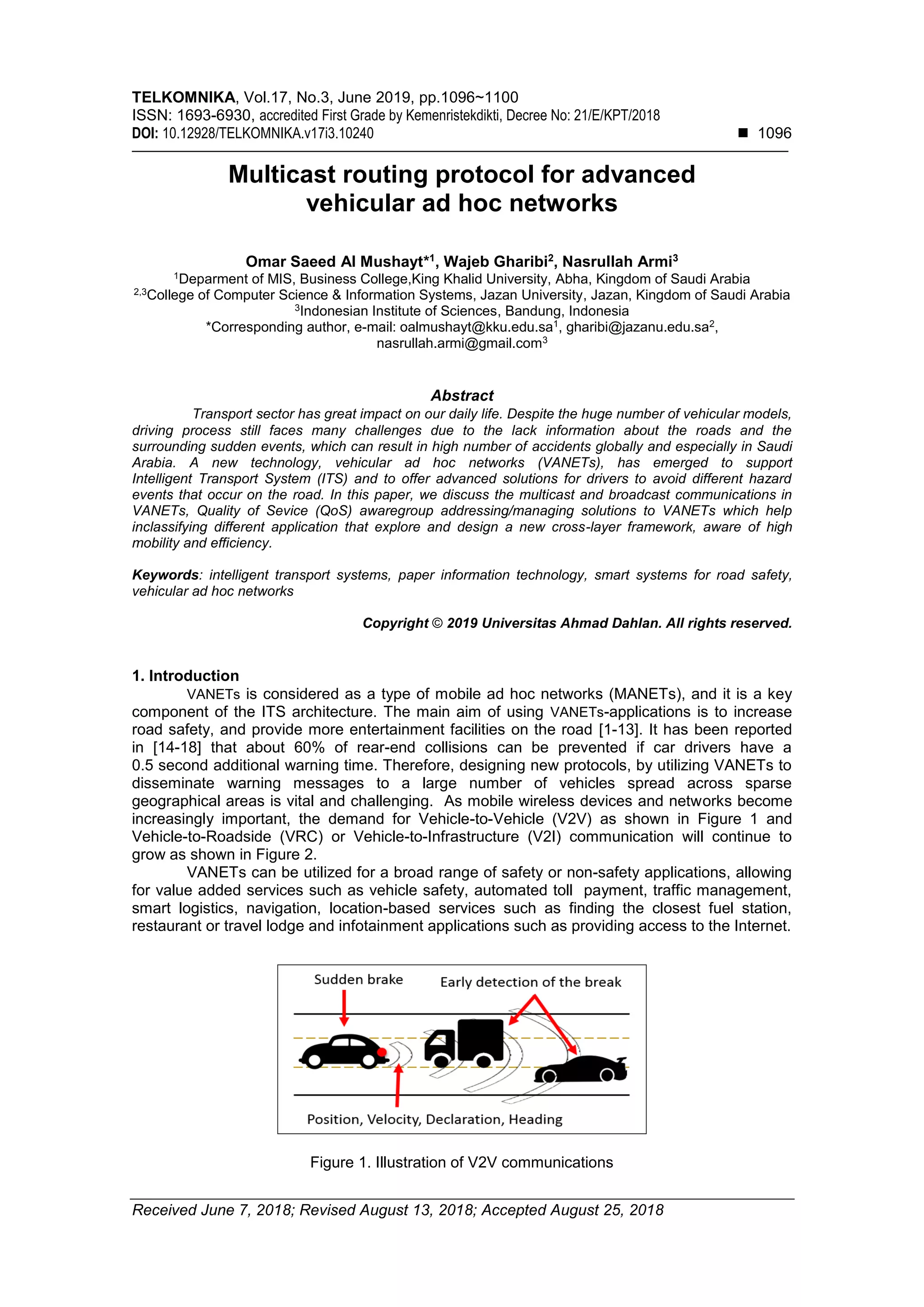 Multicast routing protocol for advanced vehicular ad hoc networks | PDF