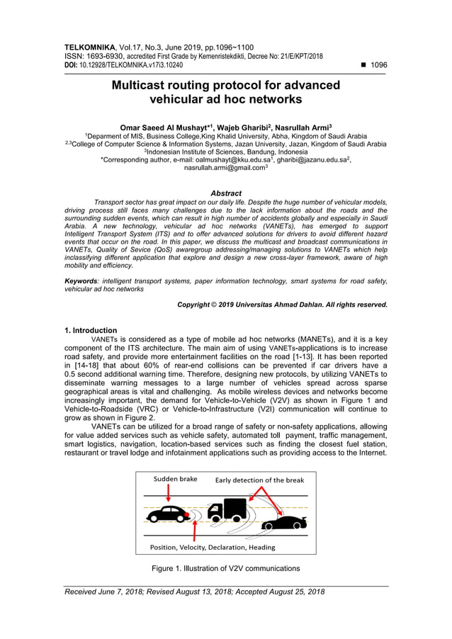 Multicast Routing Protocol For Advanced Vehicular Ad Hoc Networks Pdf