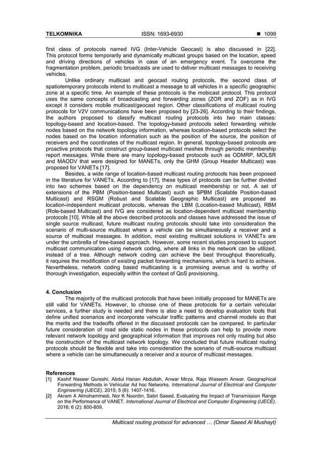 Multicast Routing Protocol For Advanced Vehicular Ad Hoc Networks Pdf