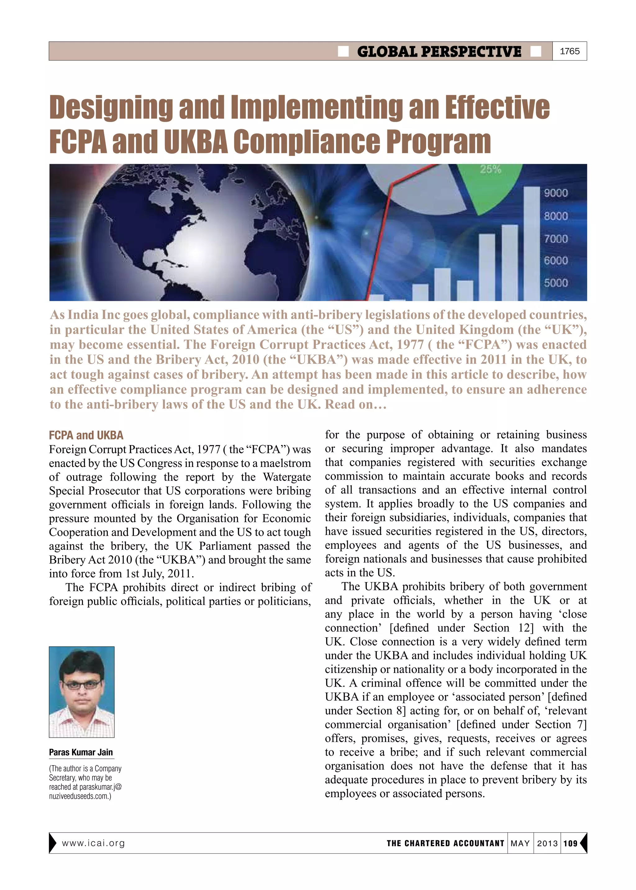 FCPA_UKBA_CA Journal | PDF