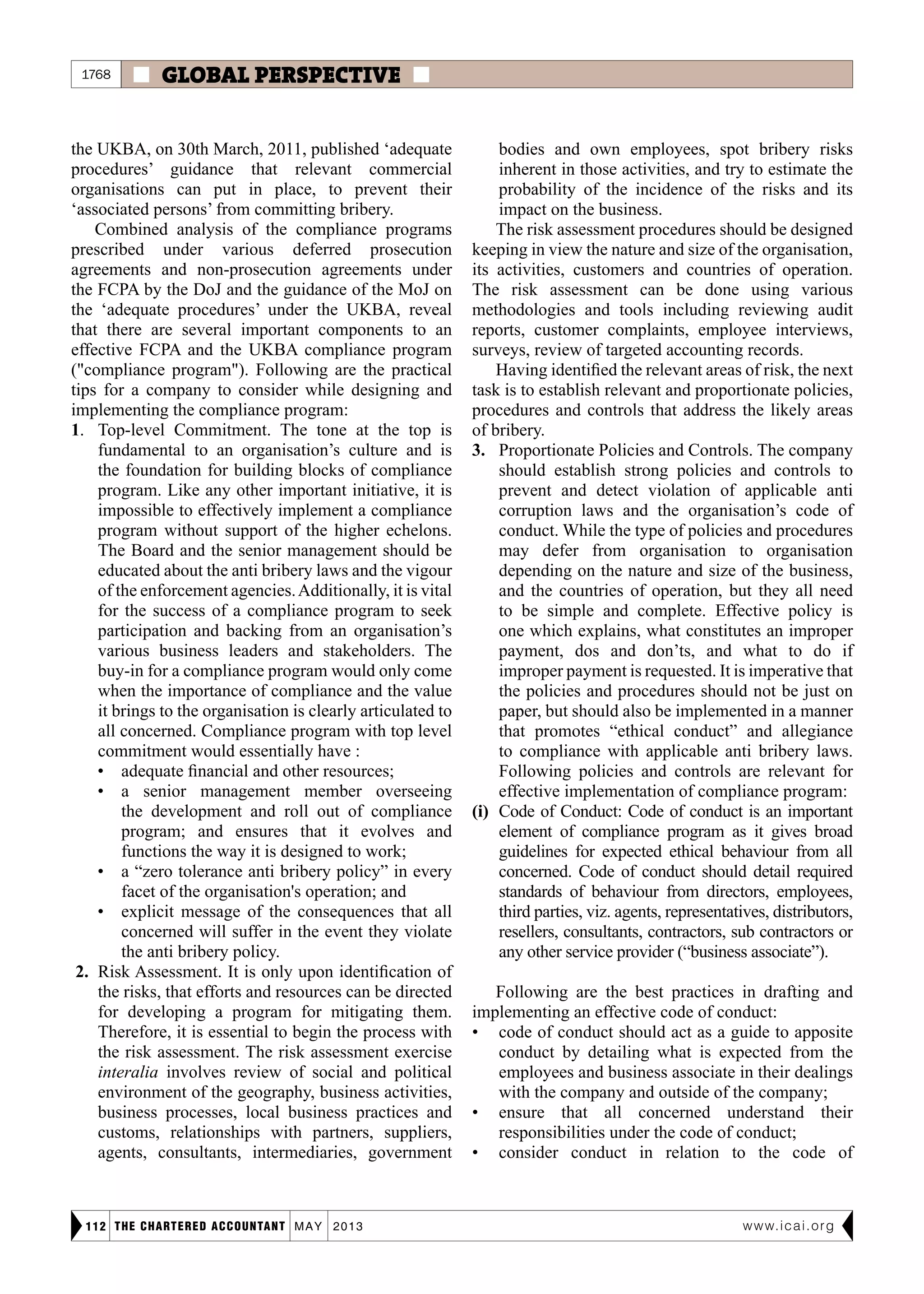 FCPA_UKBA_CA Journal | PDF