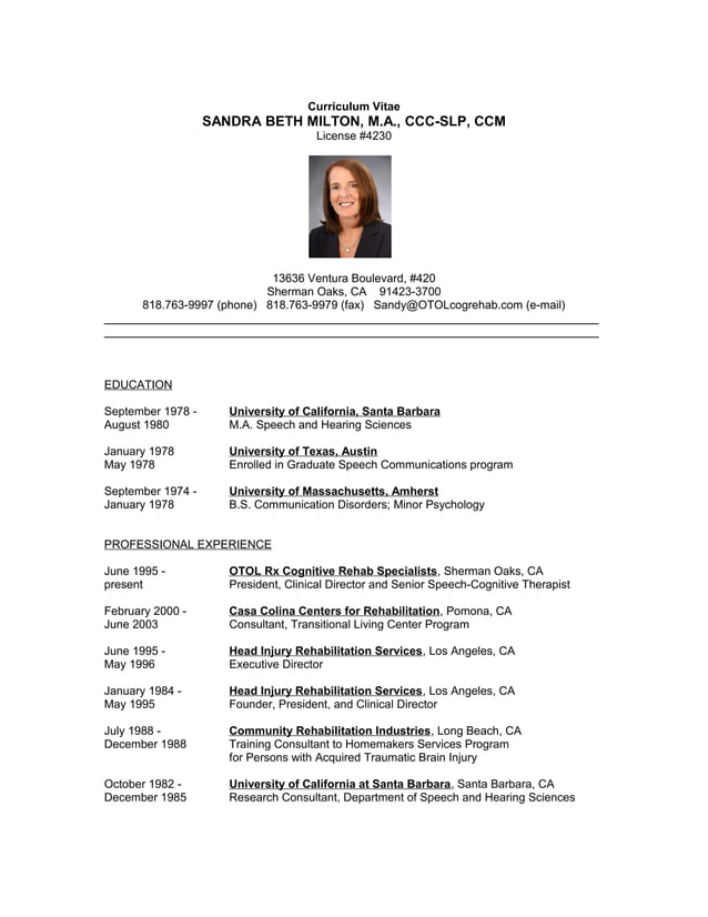 CV Sandy Milton Current June 2015 | DOC