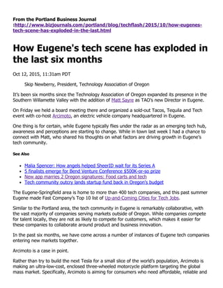 How Eugene's tech scene has exploded in the last six months alone ...