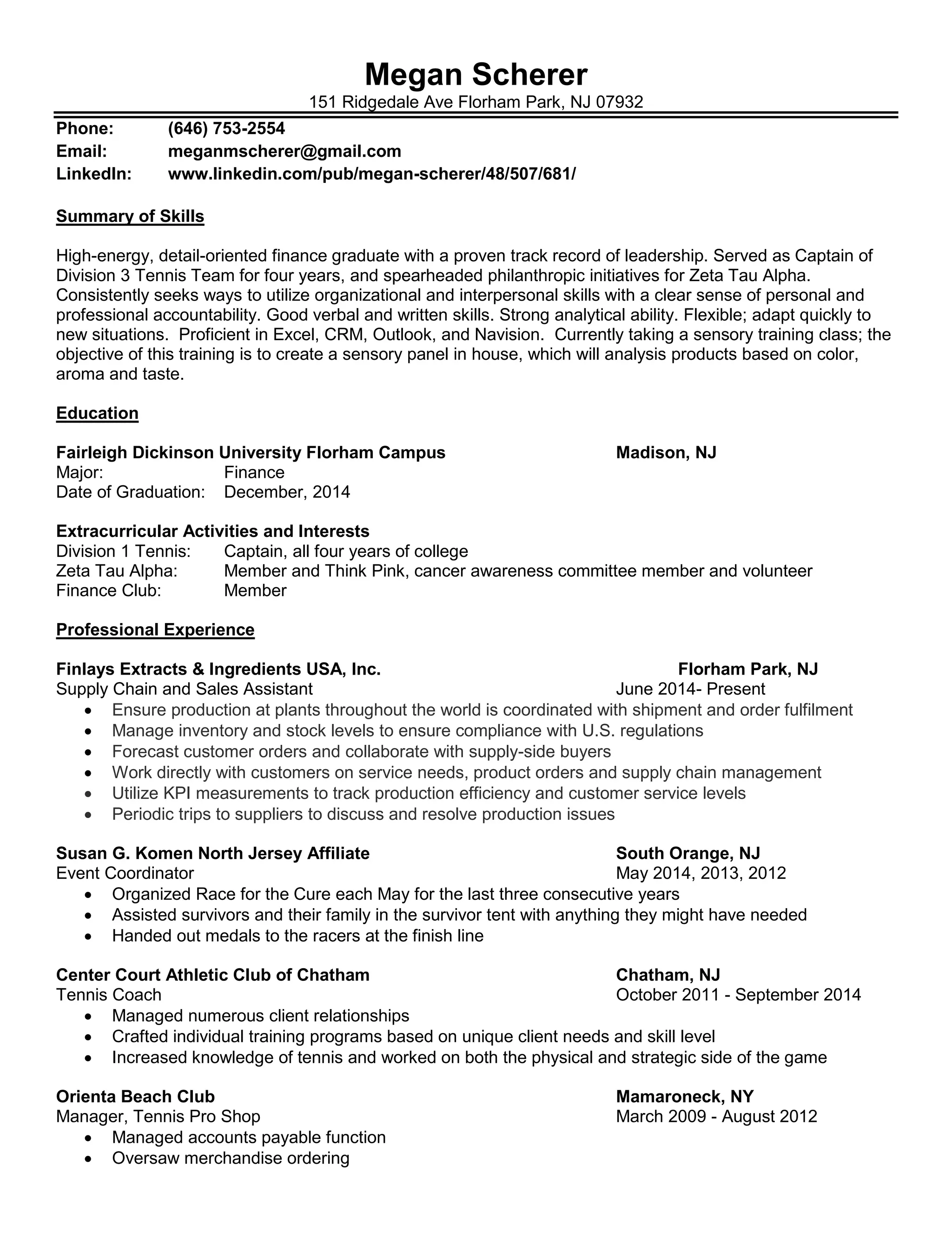 Megan Scherer Resume | PDF