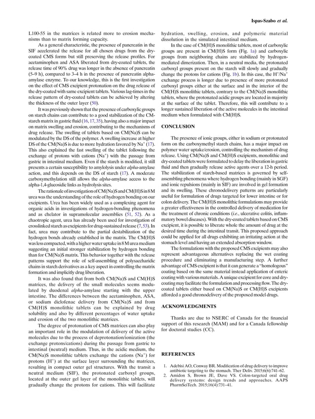 CM-Starch excipients for drug chronodelivery_2016 | PDF