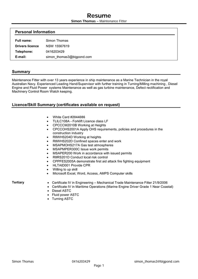 Simon's Resume (2) | PDF