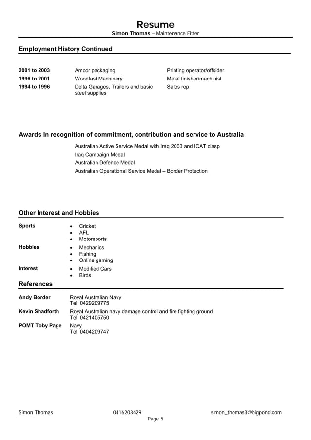 Simon's Resume (2) | PDF