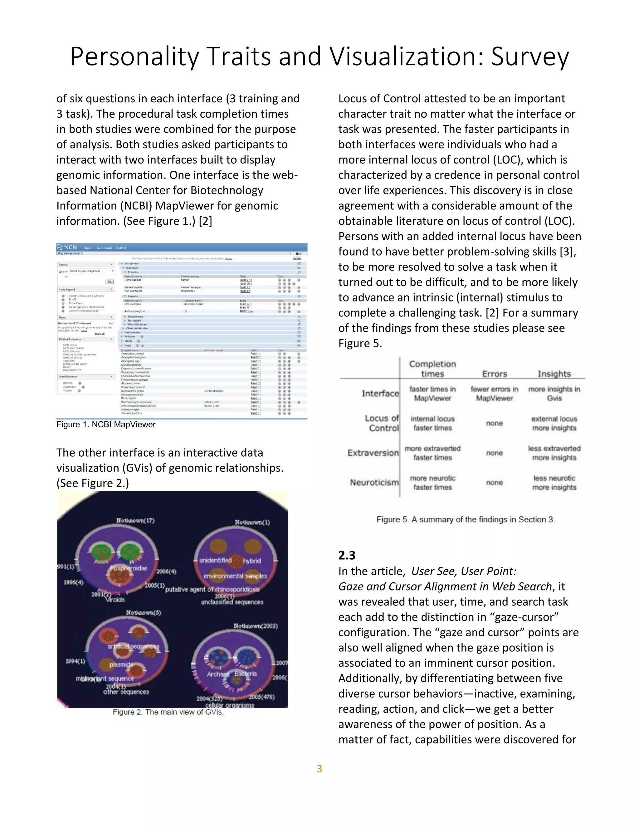 Personality Traits and Visualization Survey by Christy Case | PDF