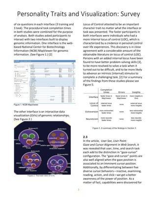 Personality Traits and Visualization Survey by Christy Case | PDF