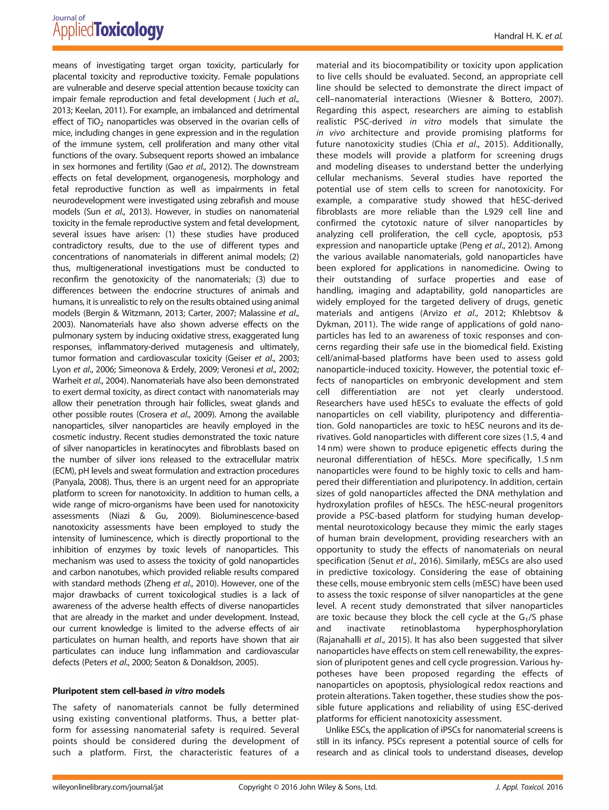 Pluripotent stem cells An in vitro model for nanotoxicity | PDF ...