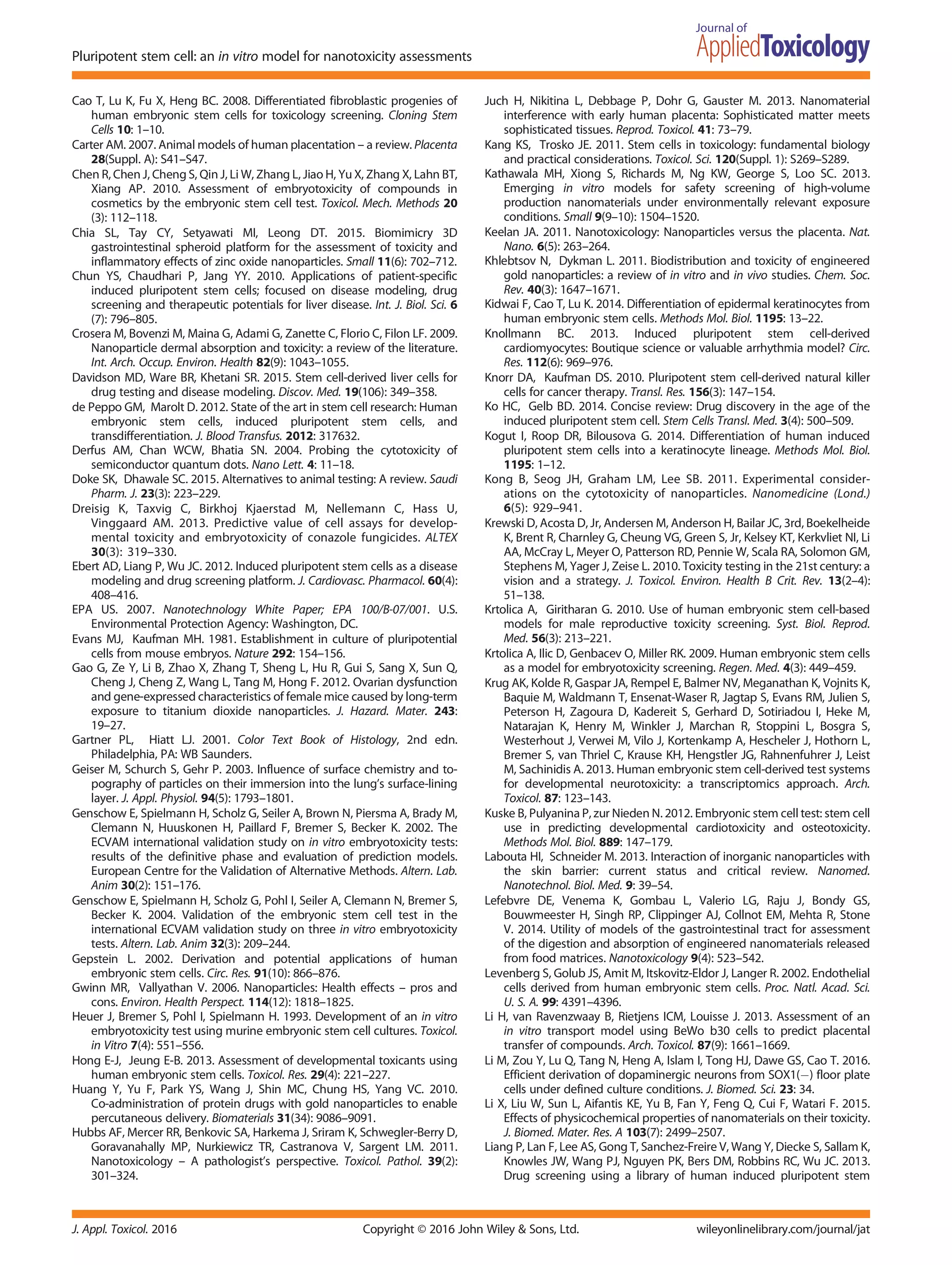 Pluripotent stem cells An in vitro model for nanotoxicity | PDF ...