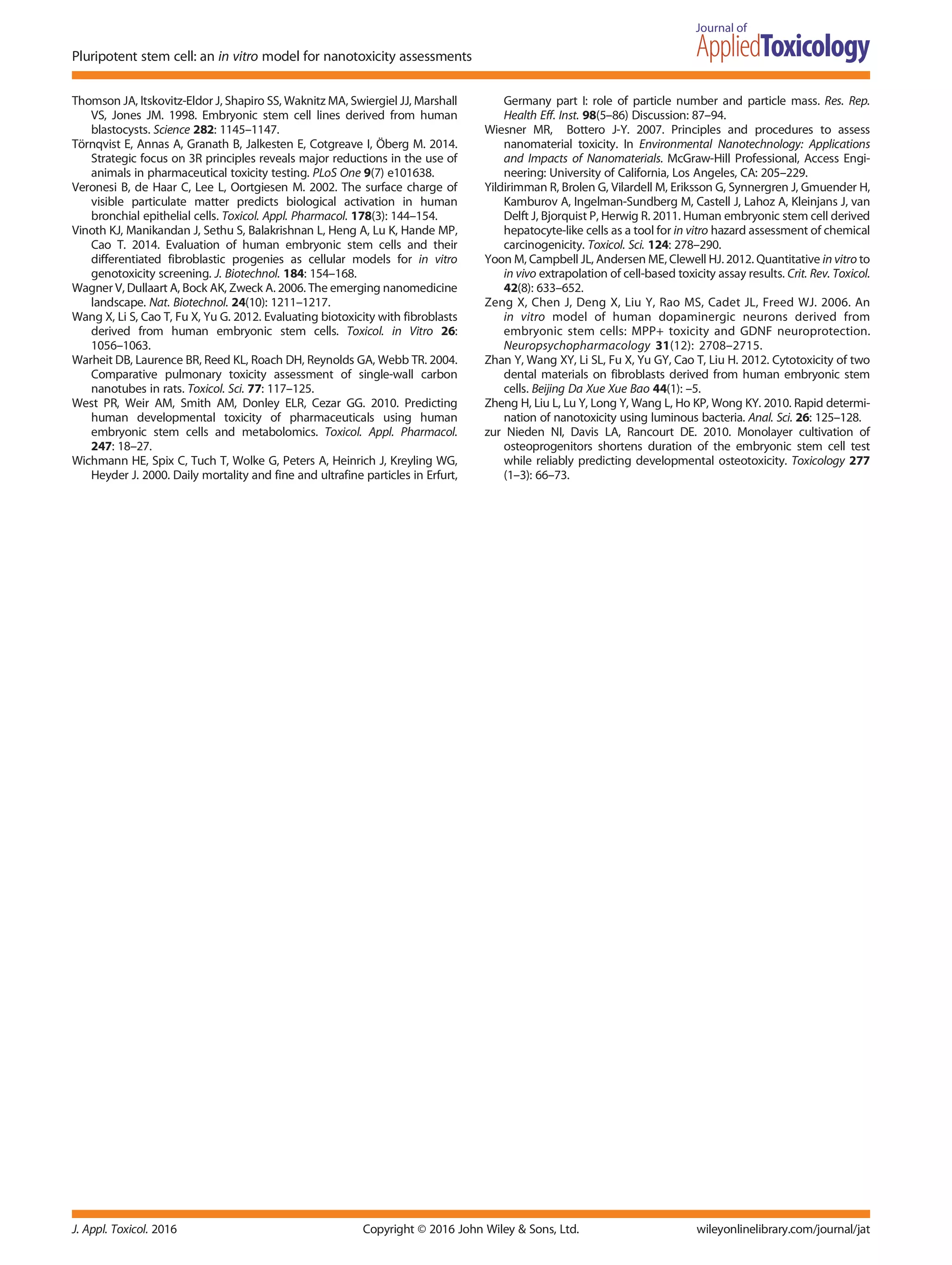 Pluripotent stem cells An in vitro model for nanotoxicity | PDF ...