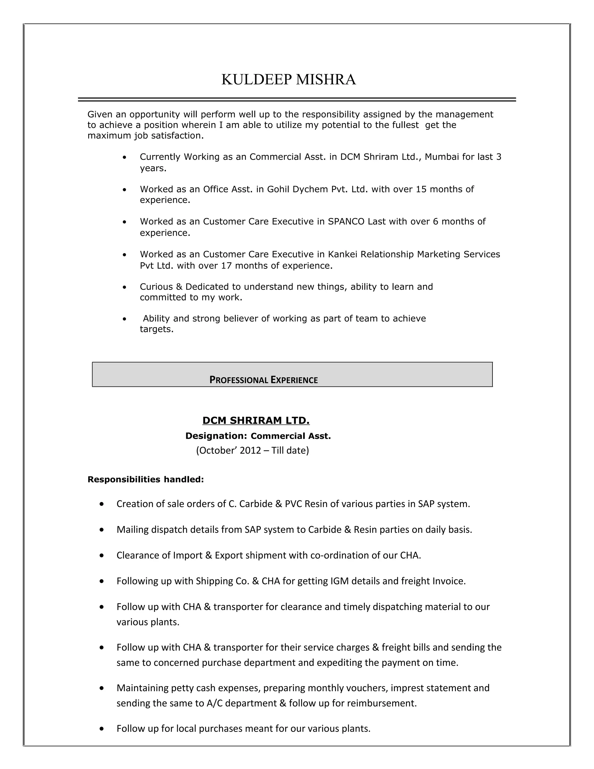 KULDEEP RESUME | DOC