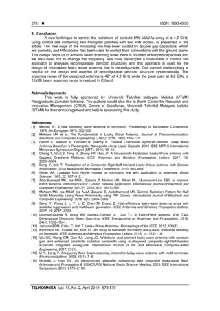 Electronically controlled radiation pattern leaky wave antenna array ...
