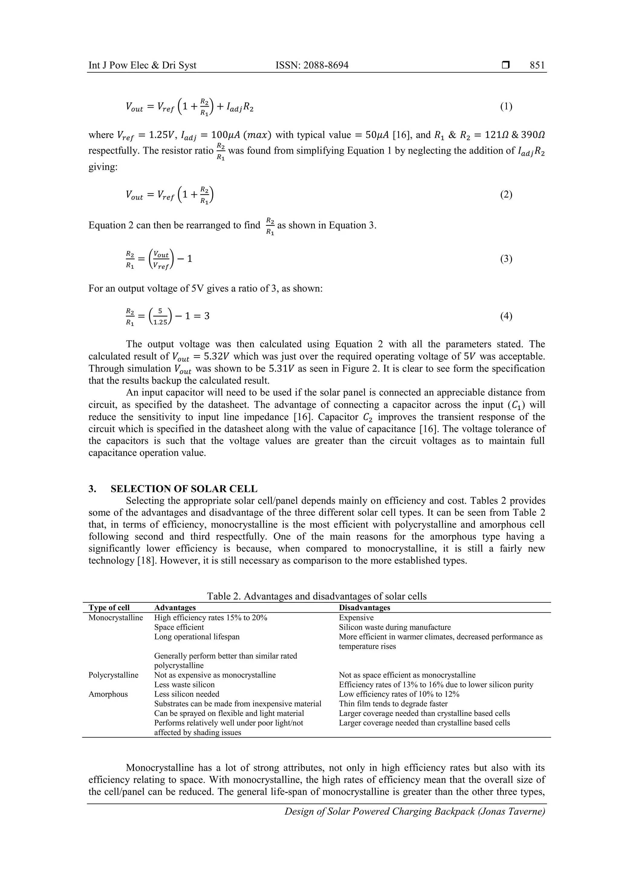 Design of Solar Powered Charging Backpack | PDF