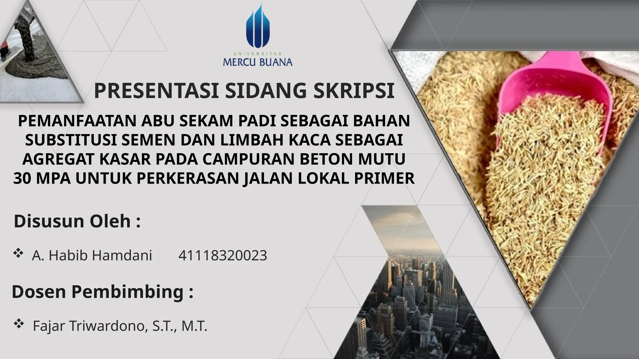 STRUKTUR Beton Skripsi Substitusi Menggunakan Abu Sekam Padi | PPTX