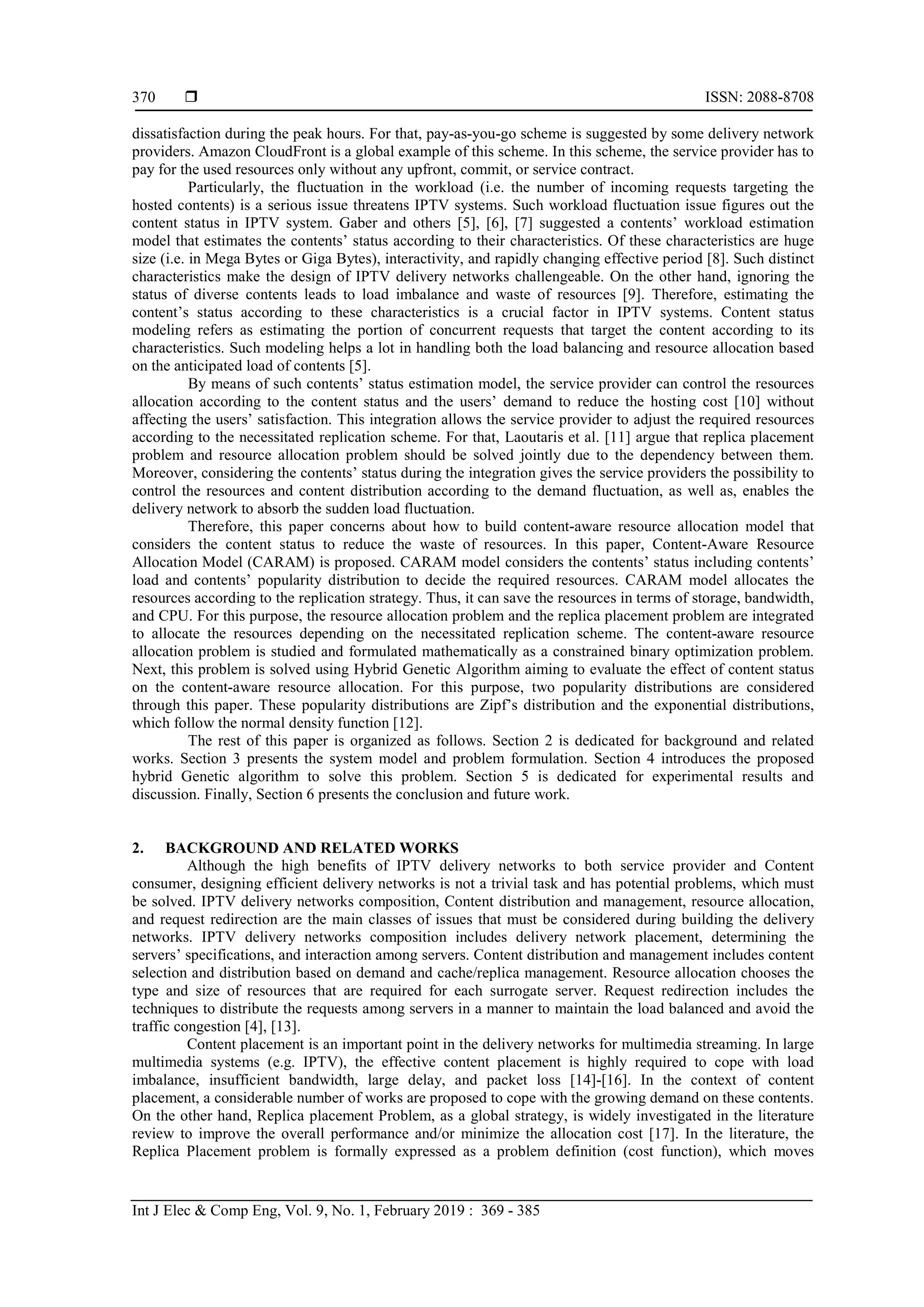 Content Aware Resource Allocation Model For Iptv Delivery Networks Pdf