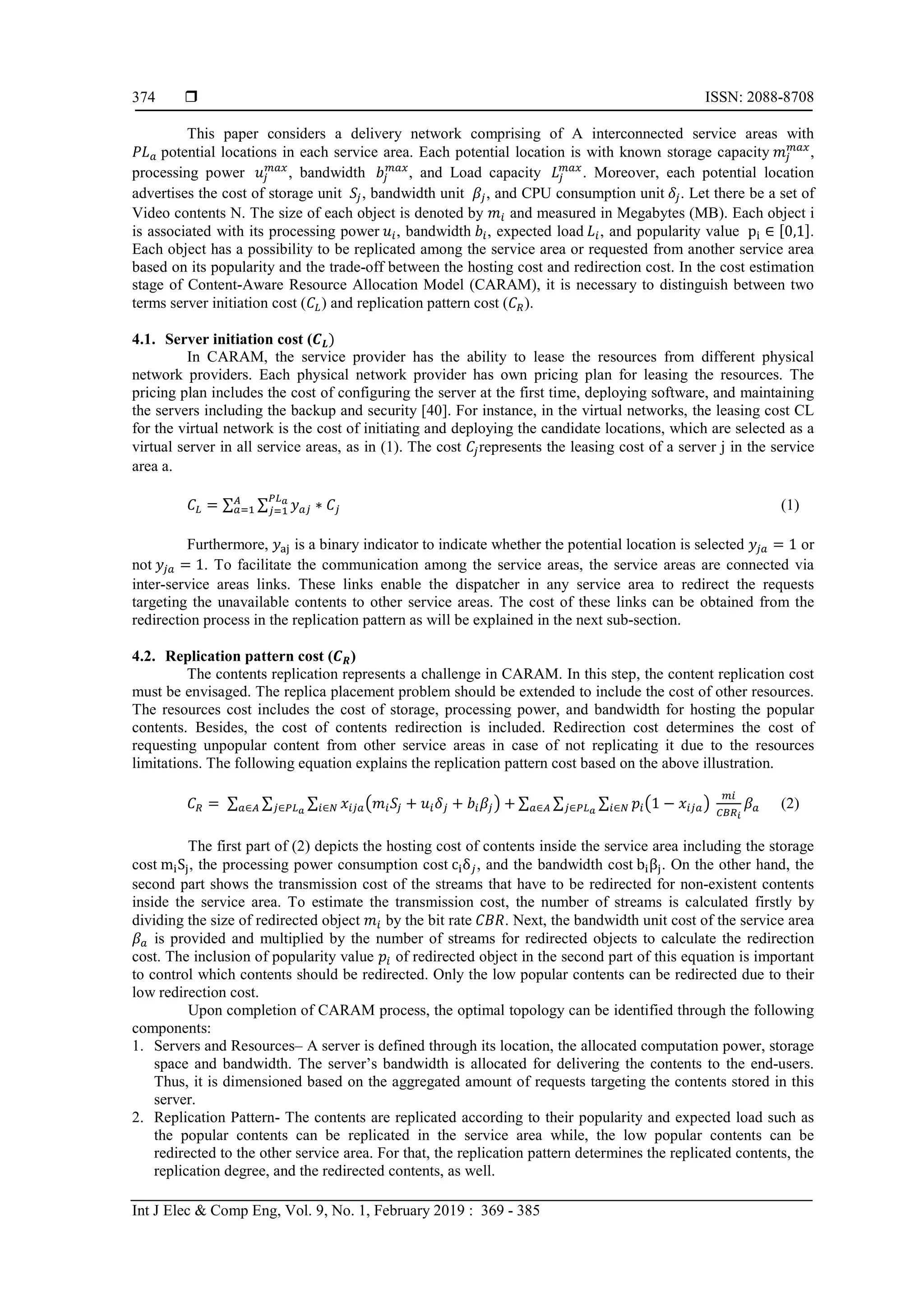 Content Aware Resource Allocation Model For Iptv Delivery Networks Pdf