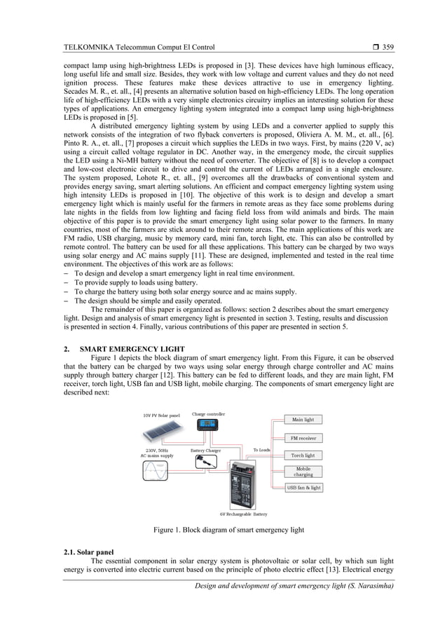 Design and development of smart emergency light | PDF