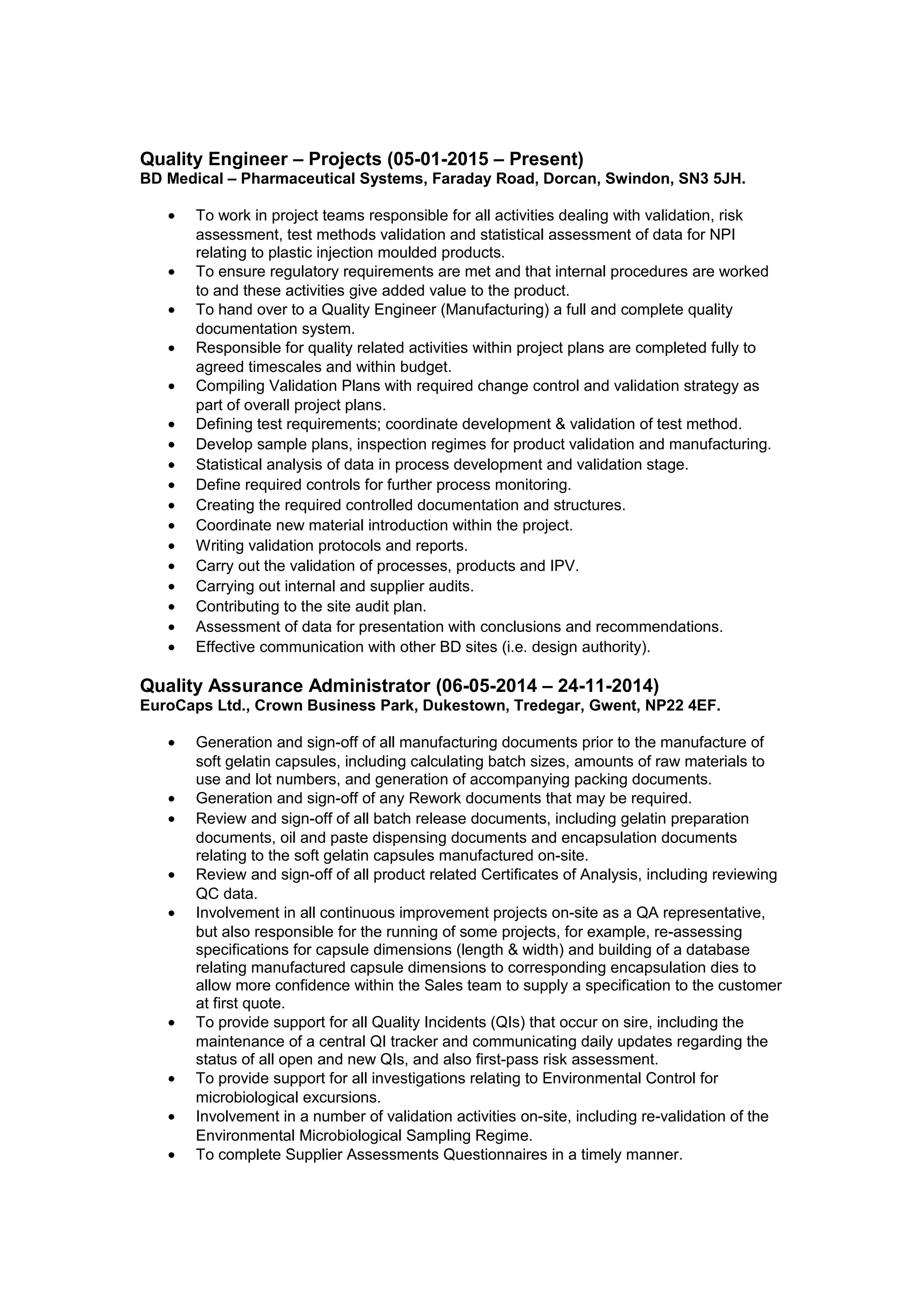 CV (Professional) - Mr Graham P Alvey | DOC