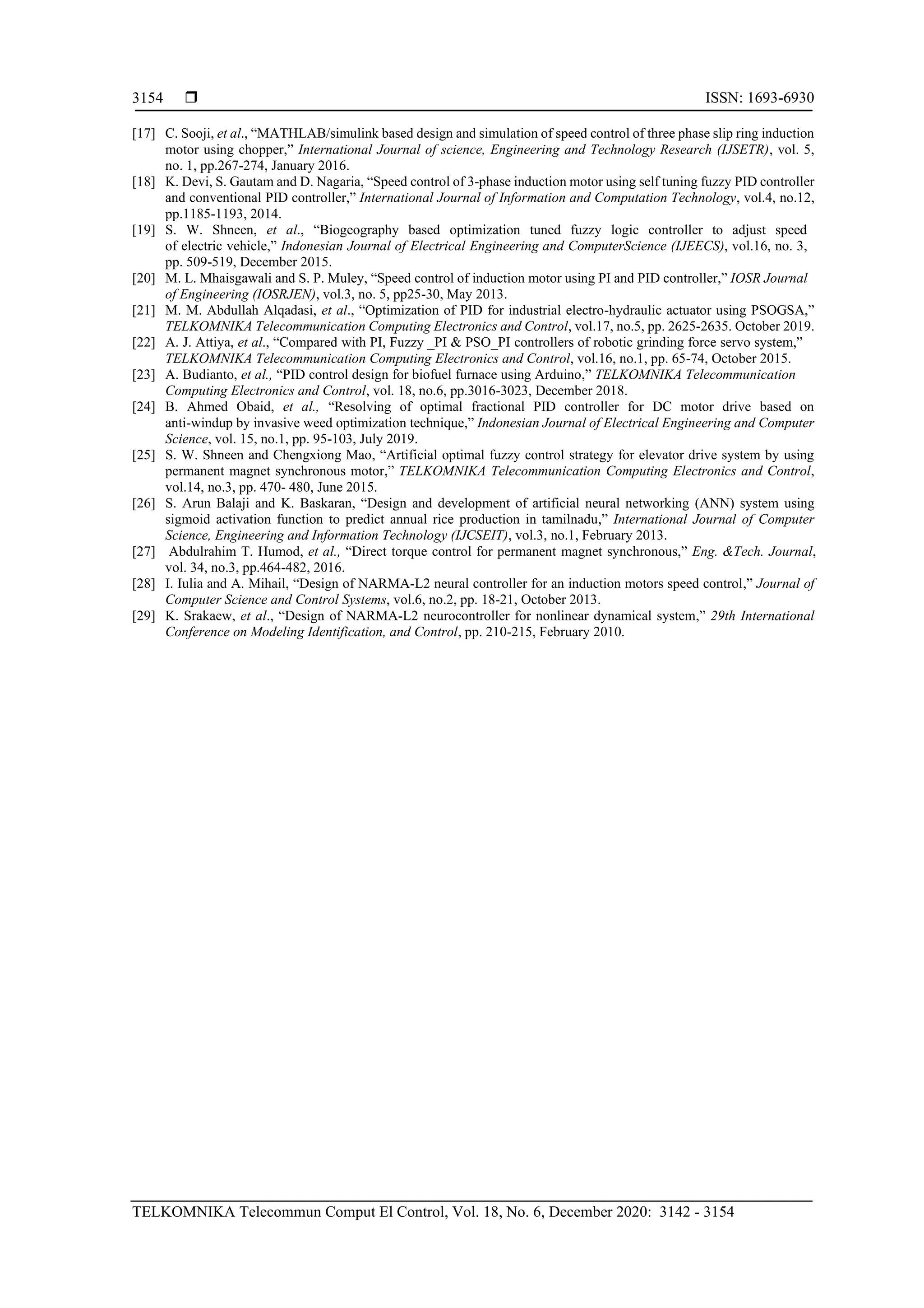 Comparative analysis of PID and neural network controllers for improving starting torque of ...