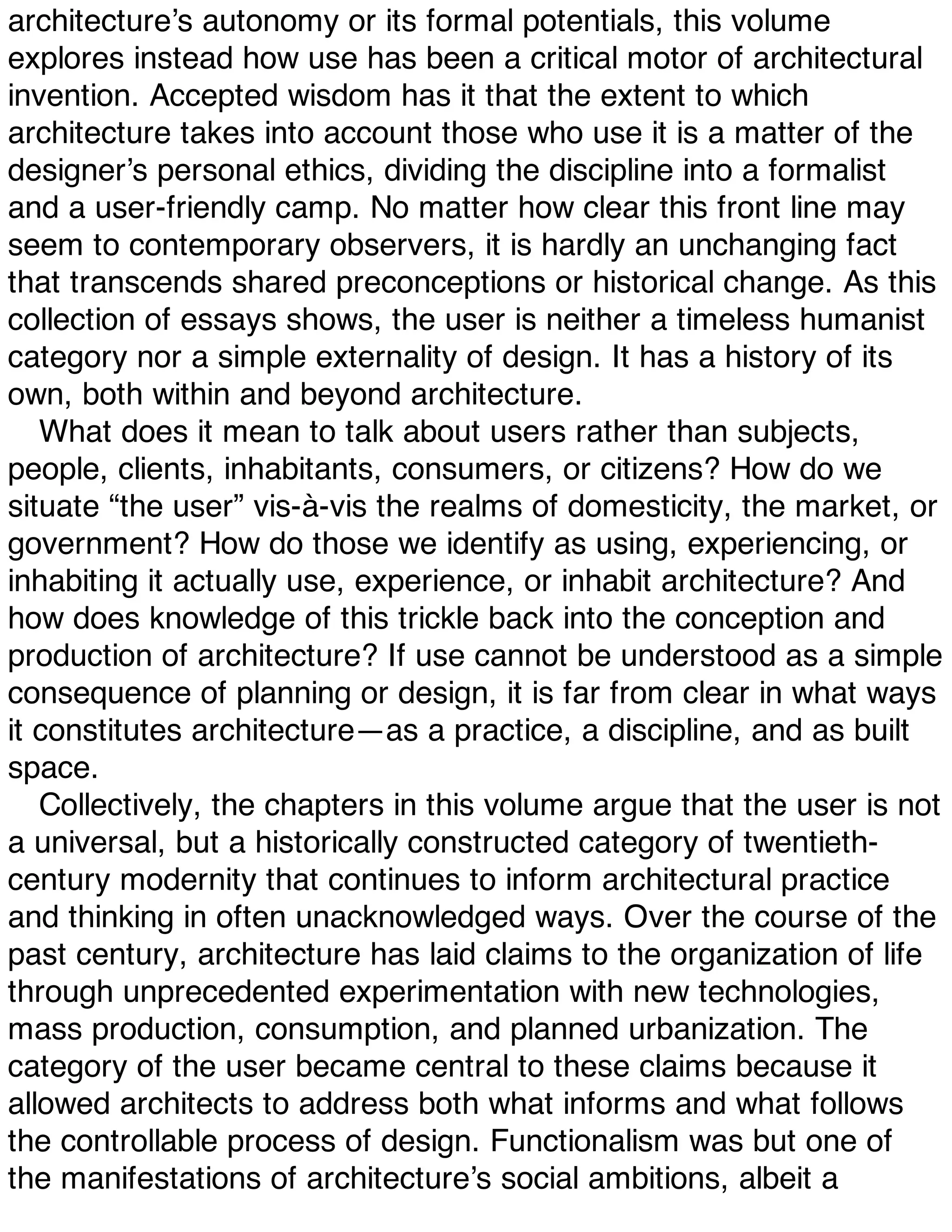 Use Matters An Alternative History of Architecture 1° Edition Kenny ...