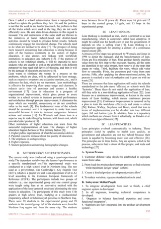 The Impact of Using Lean-centered Model to Increase the Achievement of ...