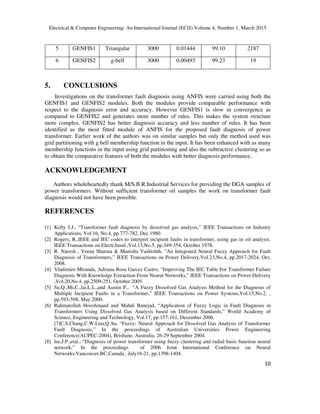 PERFORMANCE ASSESSMENT OF ANFIS APPLIED TO FAULT DIAGNOSIS OF POWER TRANSFORMER | PDF