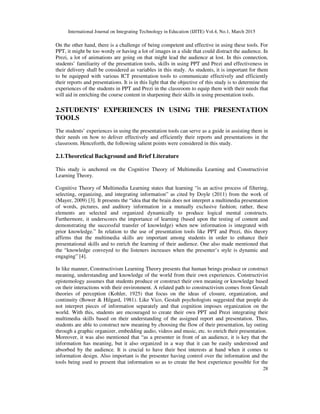 SHARPENING SKILLS IN USING PRESENTATION TOOLS: STUDENTS’ EXPERIENCES | PDF