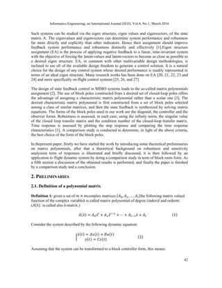 THE LEFT AND RIGHT BLOCK POLE PLACEMENT COMPARISON STUDY: APPLICATION TO FLIGHT DYNAMICS | PDF
