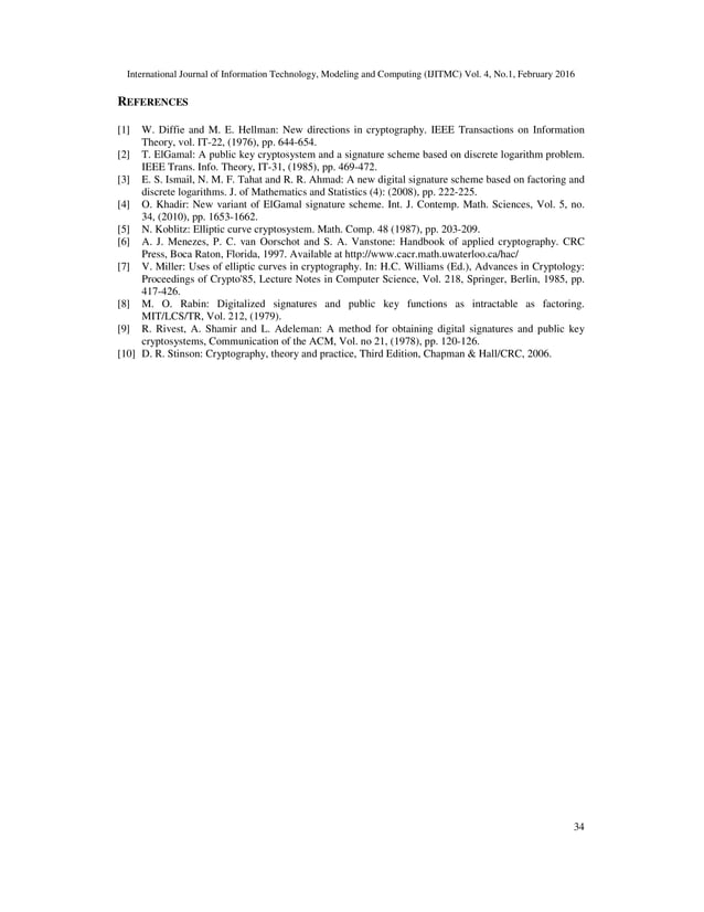A Signature Algorithm Based on DLP and Computing Square Roots | PDF