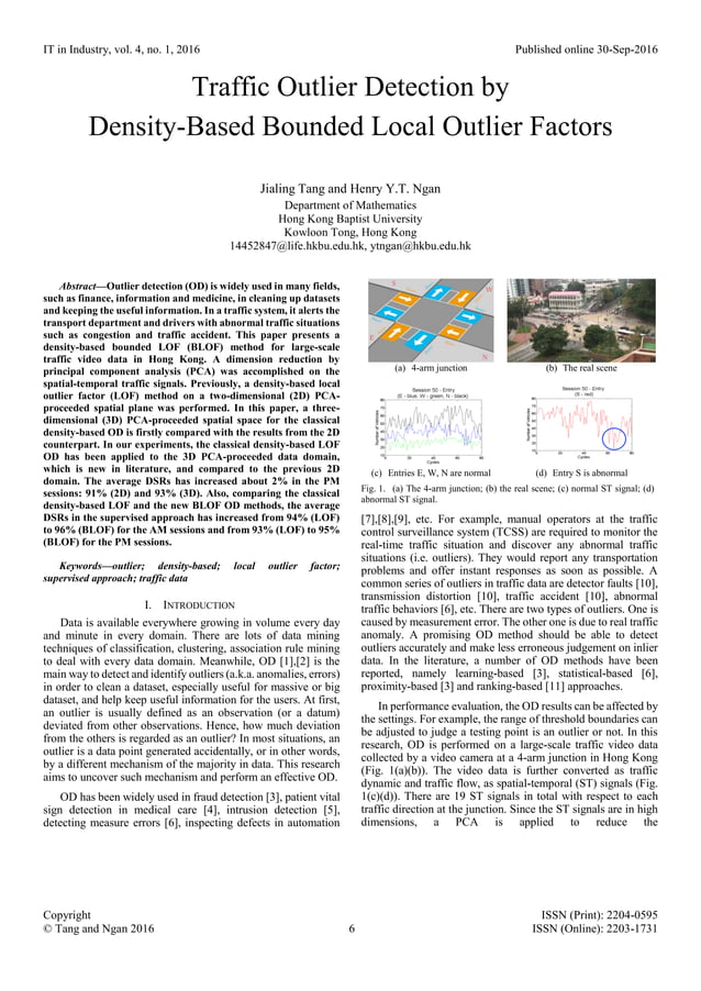 Traffic Outlier Detection By Density Based Bounded Local Outlier