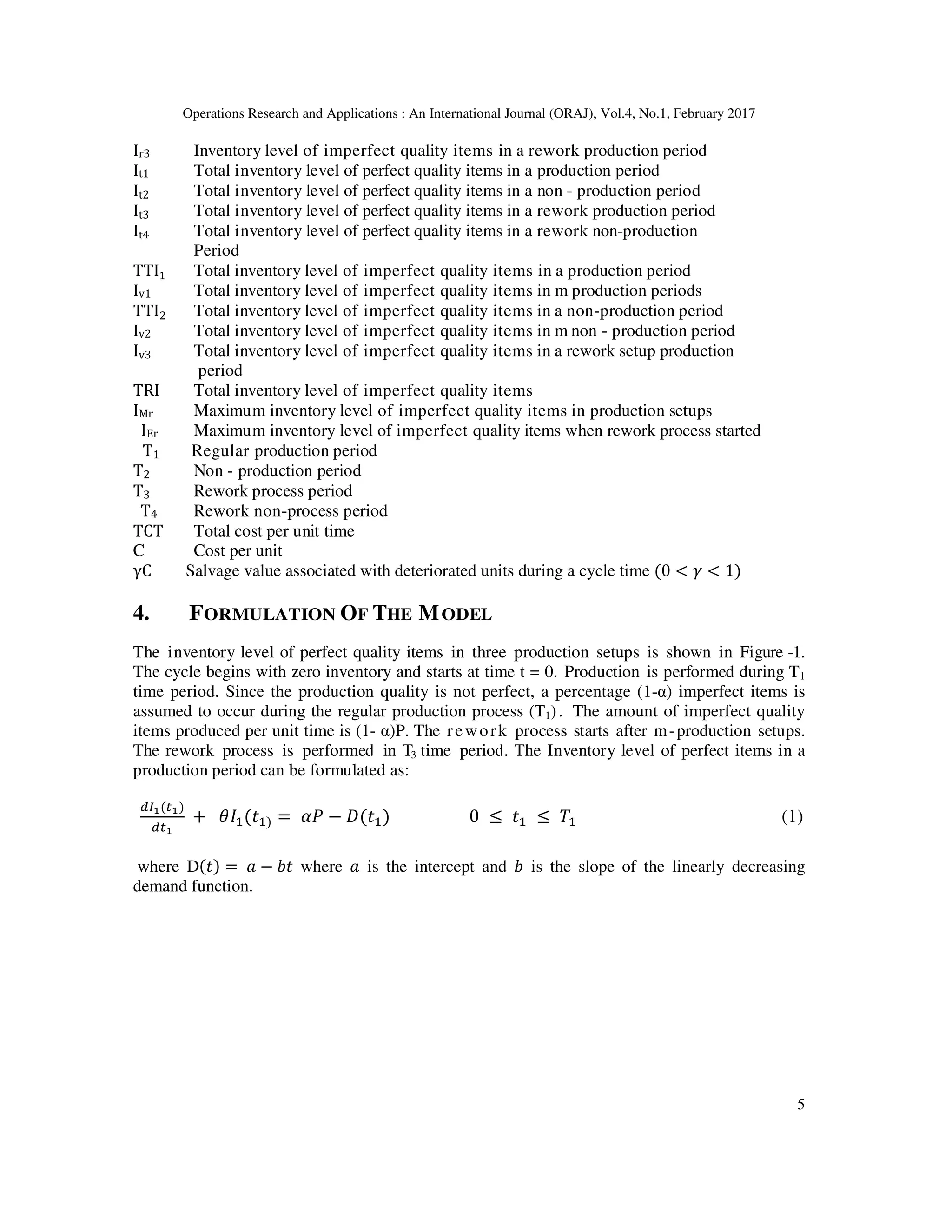 A Multiple Production Setups Inventory Model For Imperfect Items Considering Salvage Value And