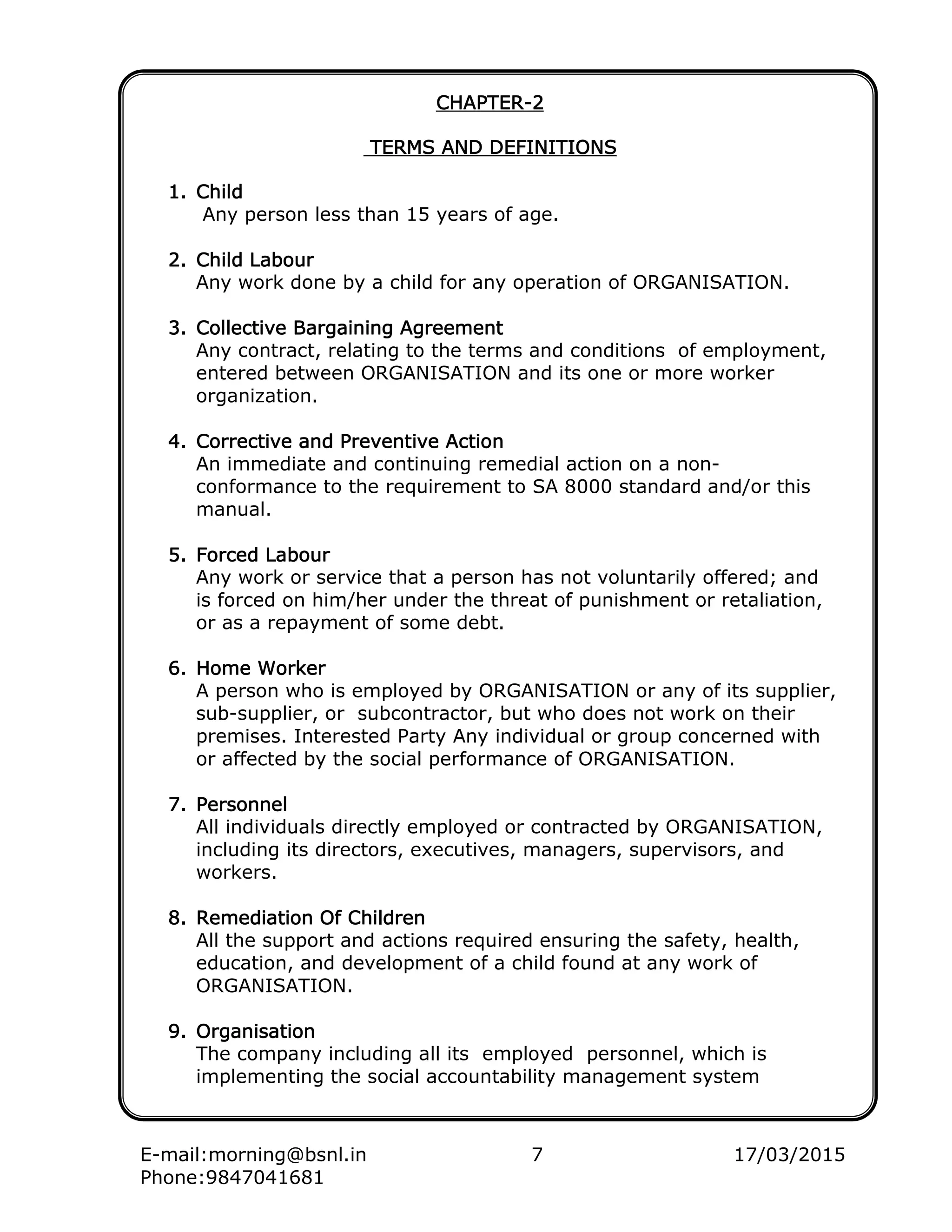 SA 8000 Training Material Latest | PDF