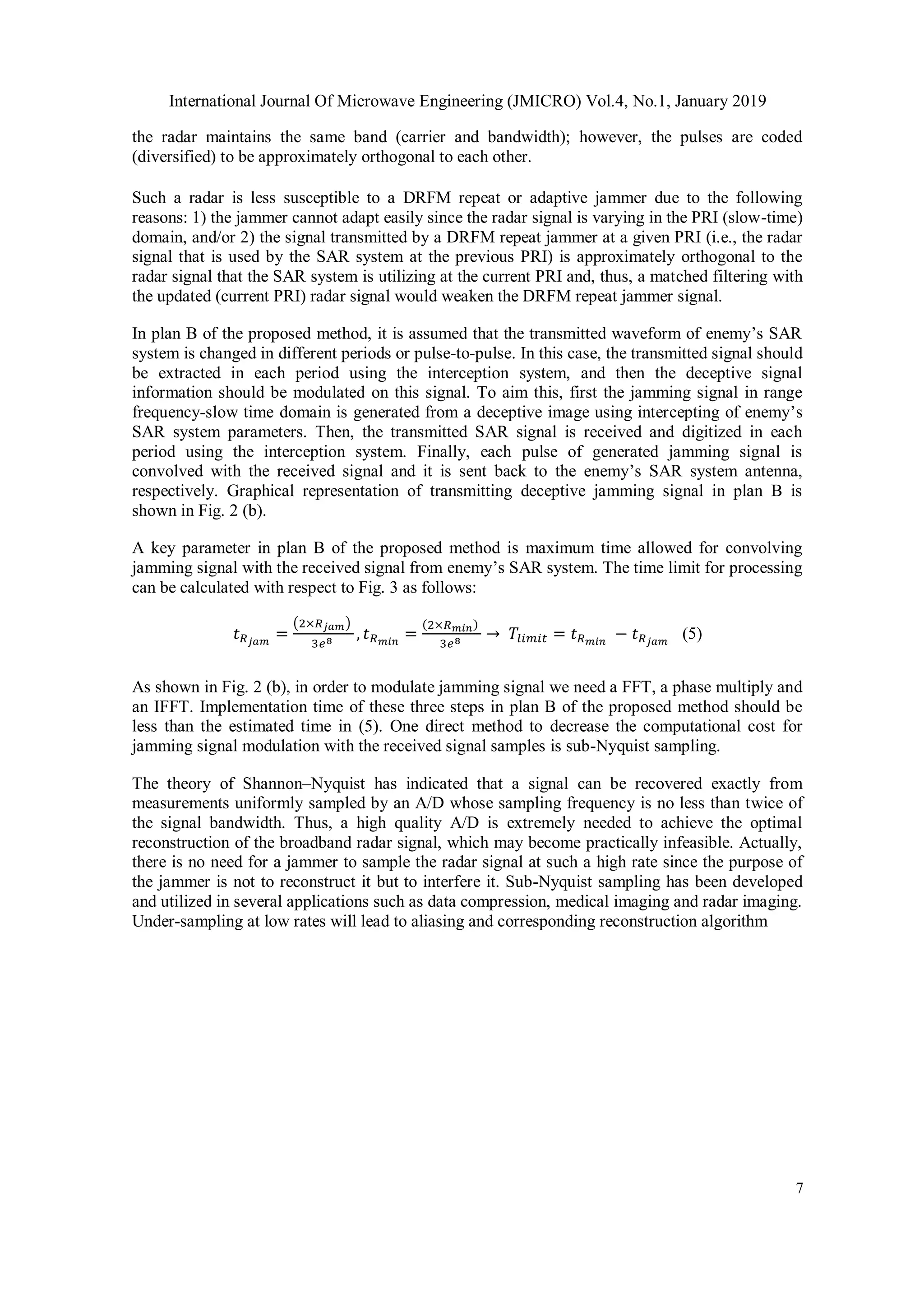 A NEW HYBRID METHOD FOR SYNTHETIC APERTURE RADAR DECEPTIVE JAMMING | PDF | Free Download