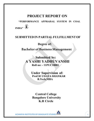 COAL INDIA PROJECT REPORT | DOCX