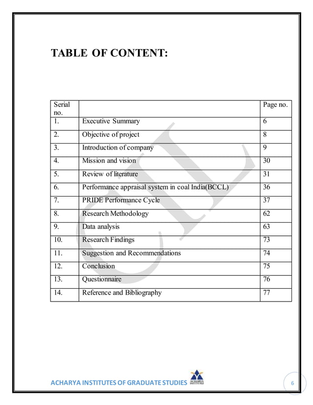 COAL INDIA PROJECT REPORT | DOCX